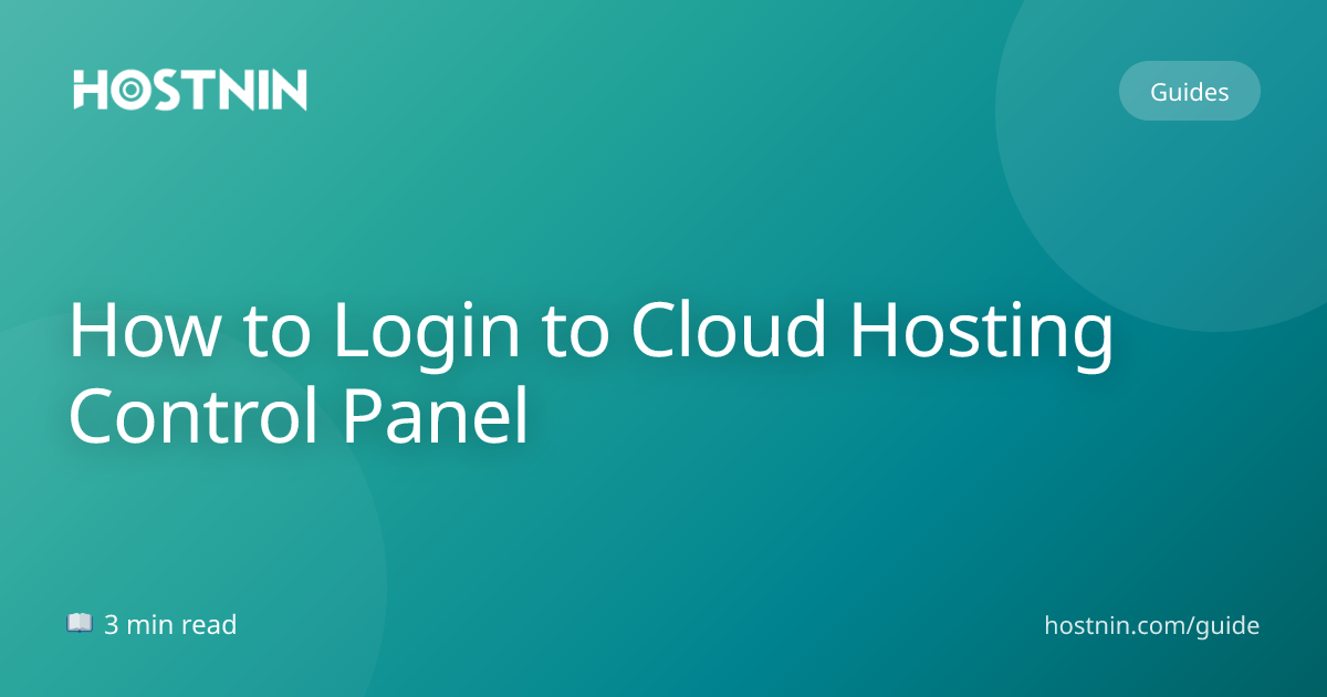 How to Login to Cloud Hosting Control Panel | Hostnin Blog